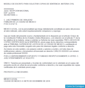 🏅Escrito para solicitar copias certificadas [2021] | Comoseconsigue